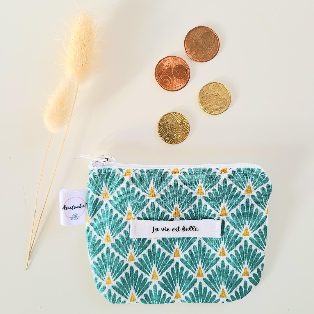 Quote Coin Purse, Floral Zip Change Purse, Floral Coin Purse, Zipper ...