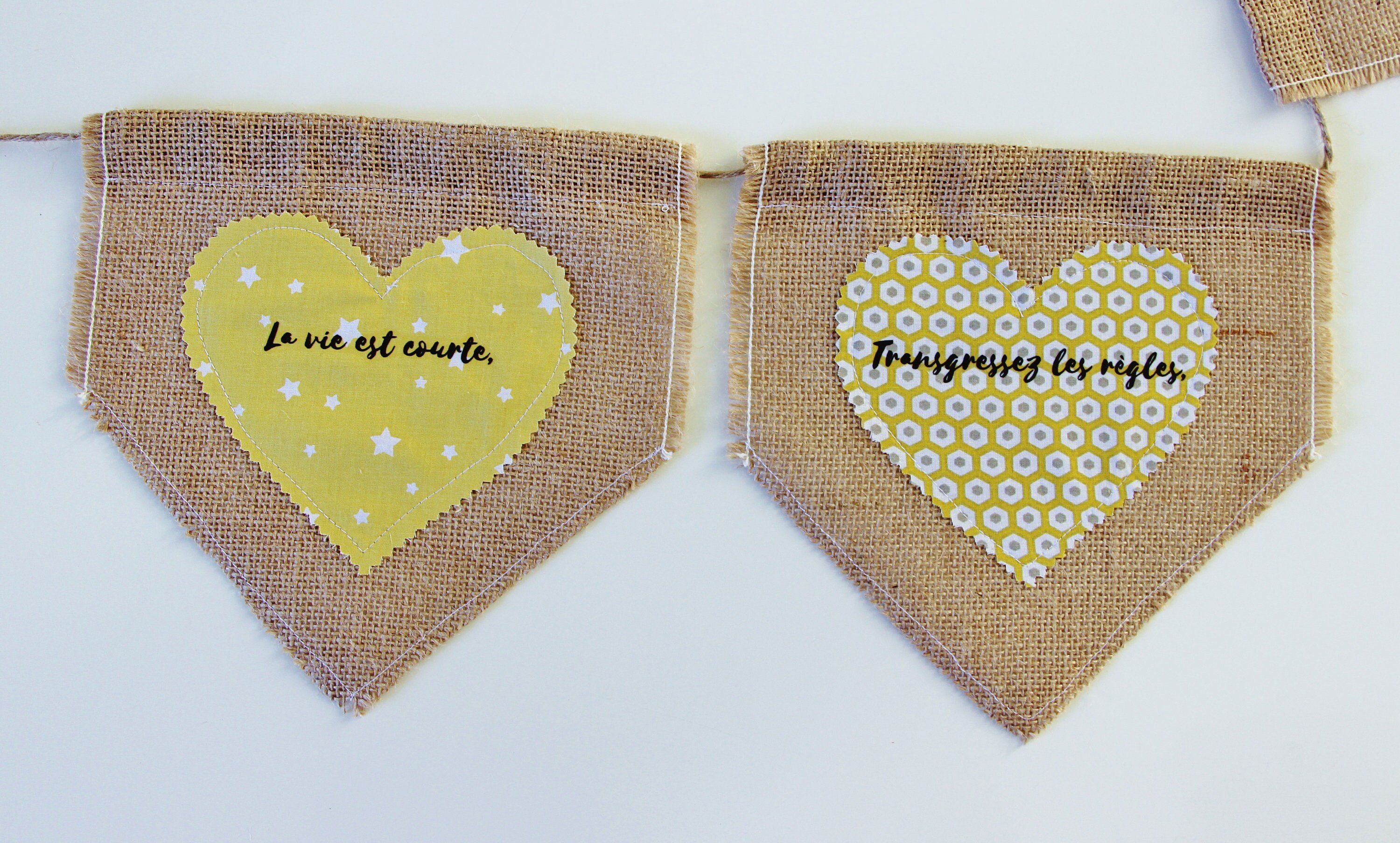 Burlap Flag Pennant Banner Burlap Flag Bunting Heart | Etsy