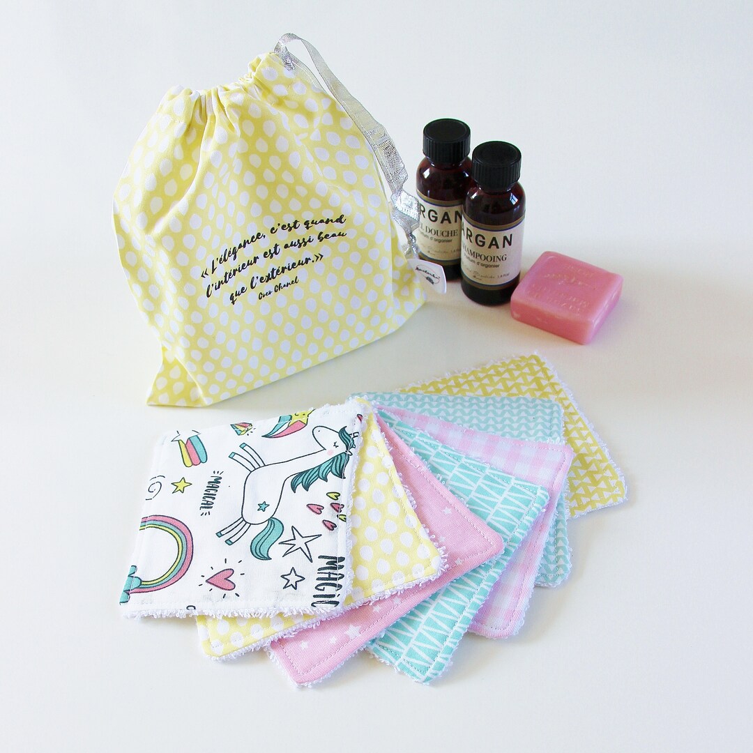 Set of 7 Reusable Make up Remover Wipes, Facial Pads, Baby Wipes ...