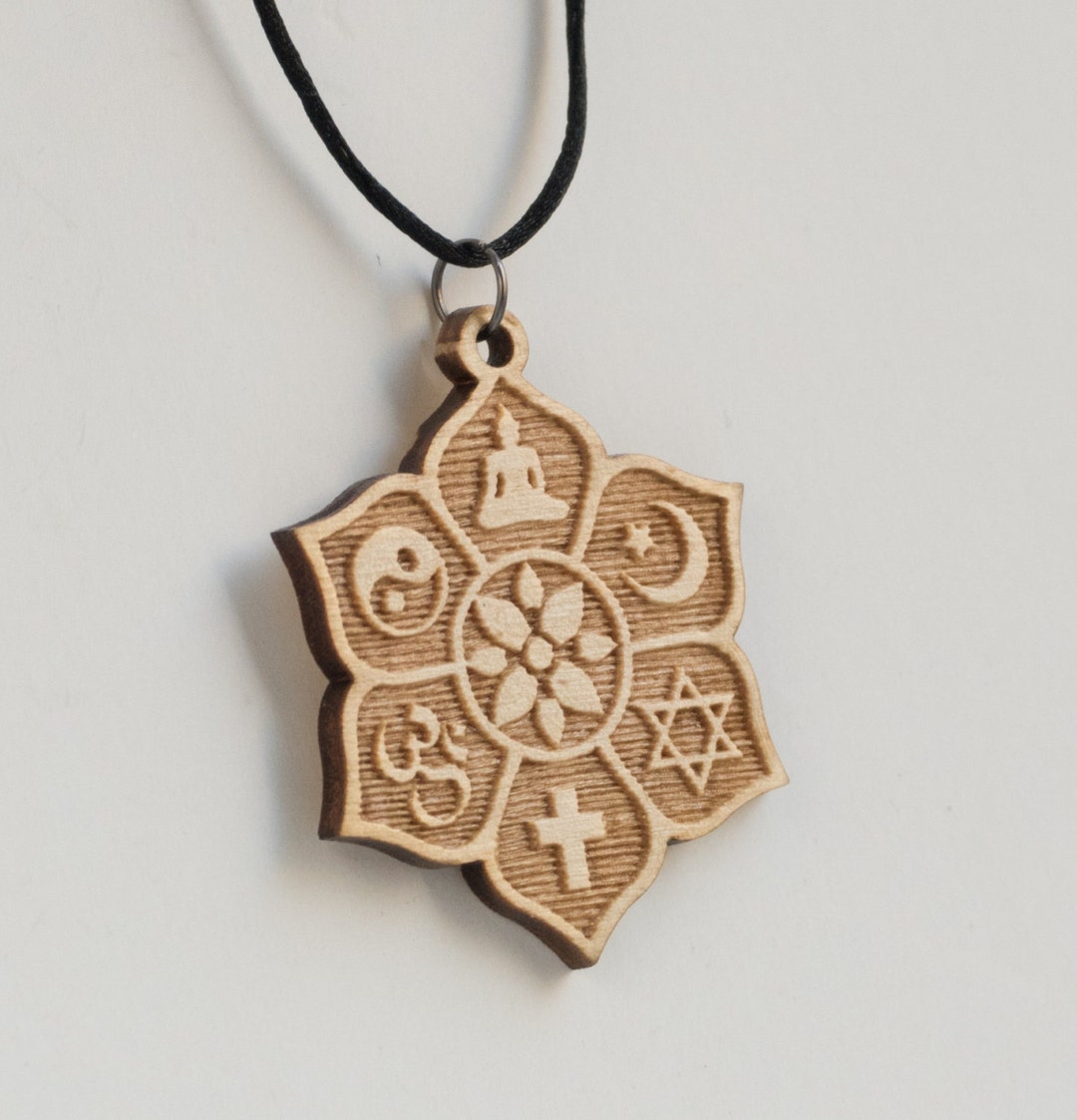Wooden Mandala World Religions New Age Pendant the Harmony of Soul ...