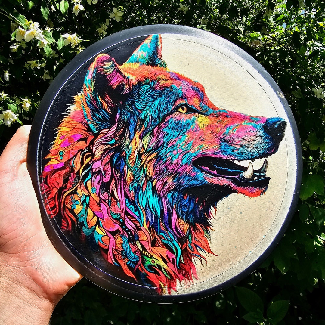 Wolf Design Disc Golf Disc, Unique Design Art, Frisbee Golf, Frisbee ...