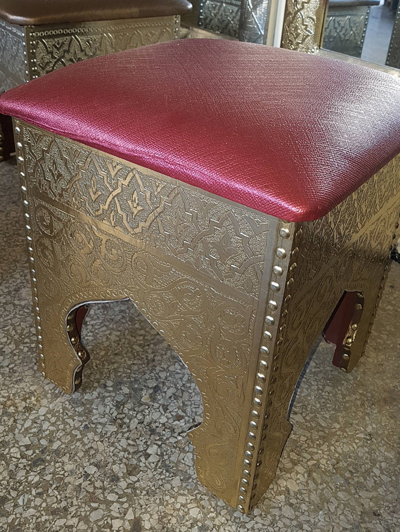 Tribal Moroccan Stool Chair, Vintage Tribal, Traditionnel Stool ...