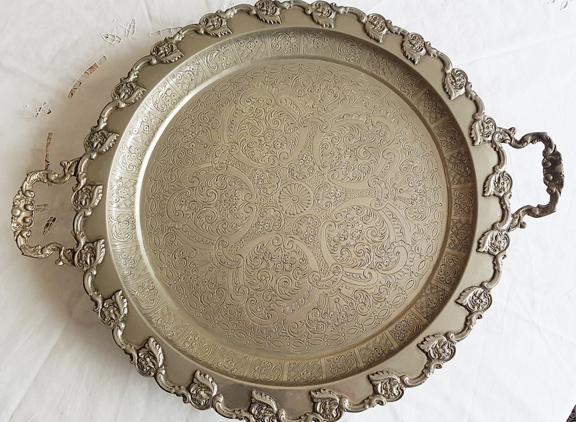 Vintage Tray, Traditional Tray, Moroccan Tray, Moroccan Handmade Tray ...