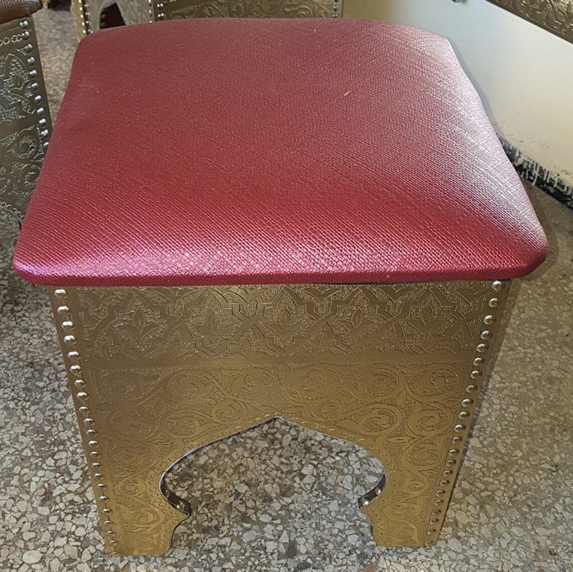 Tribal Moroccan Stool Chair, Vintage Tribal, Traditionnel Stool ...