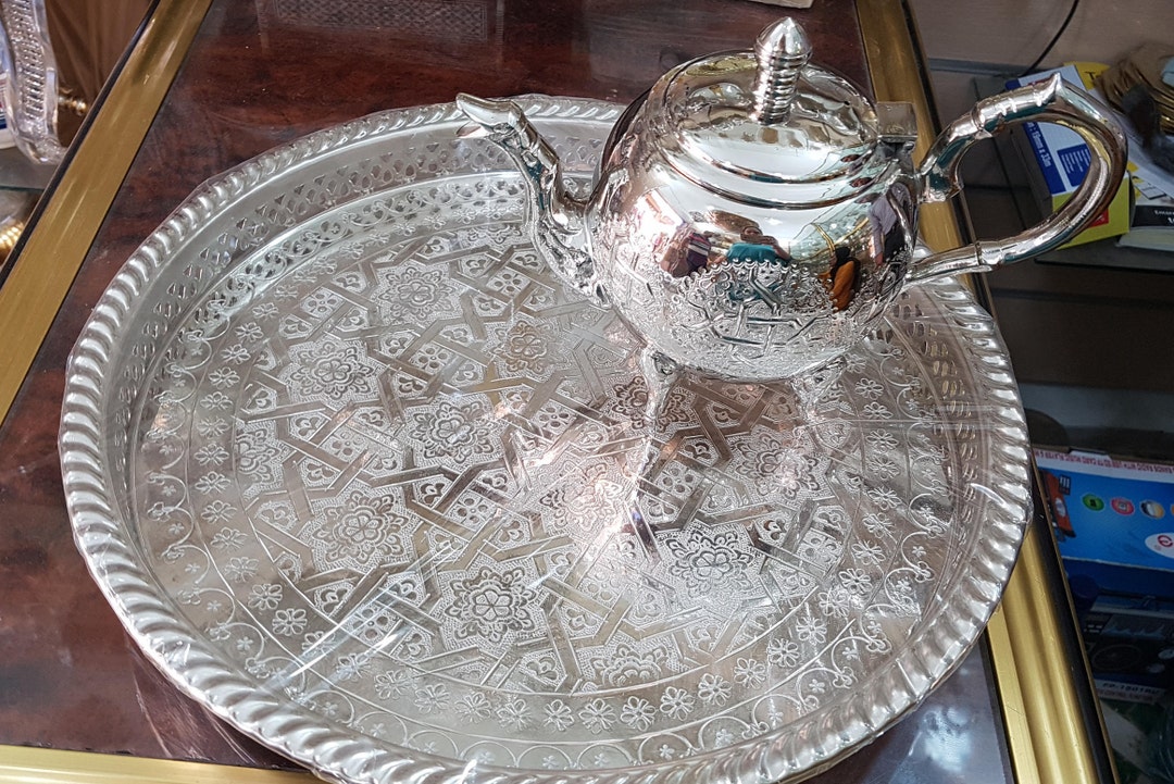 Moroccan Tra-pot, Traditional Tea-pot, Moroccan Tray, Traditional Tray ...