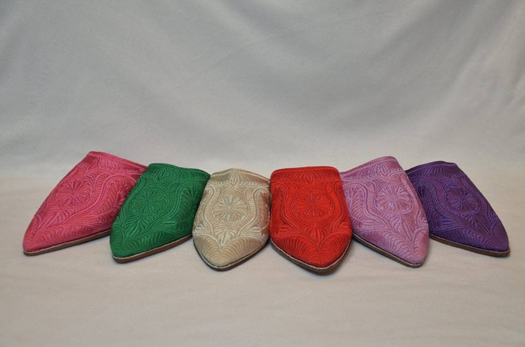 Moroccan Babouche, Babouche Slippers, Leather Slippers, Women Slippers ...