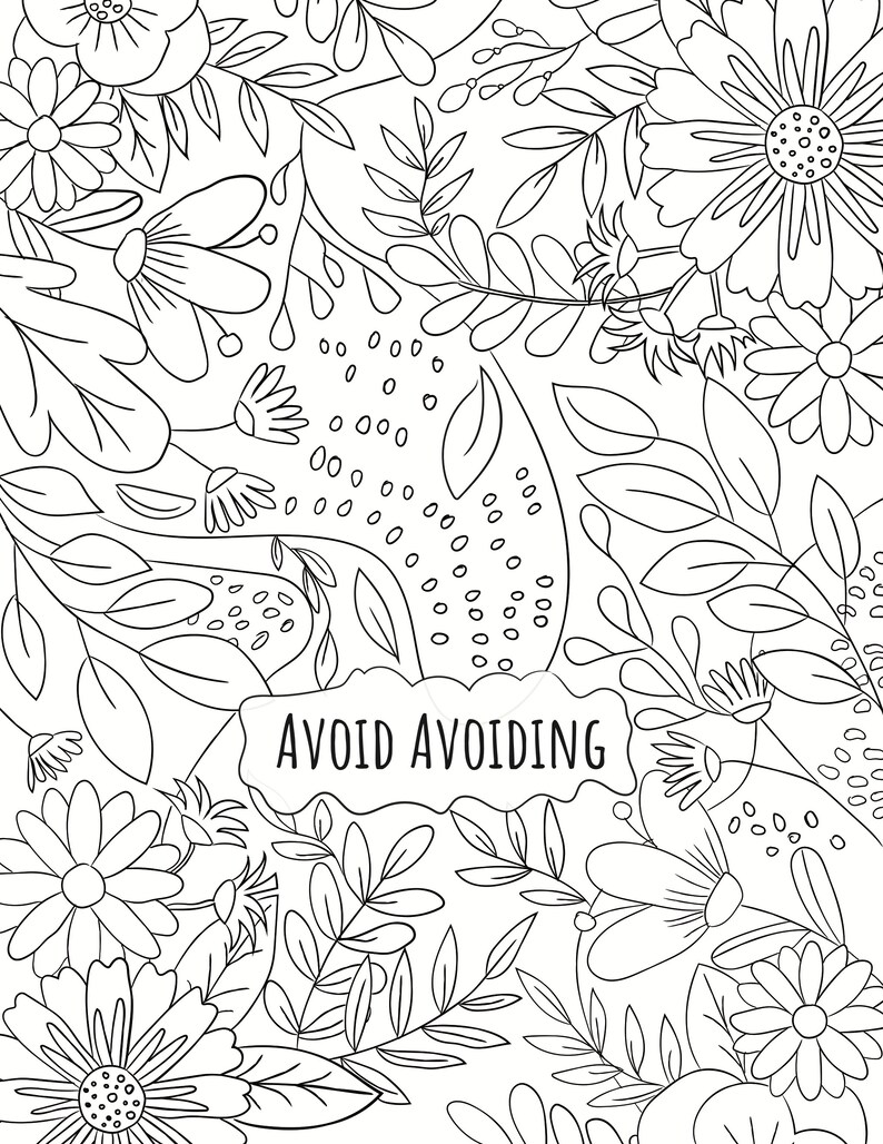 Avoid Avoiding (DBT) Coloring Page - Etsy