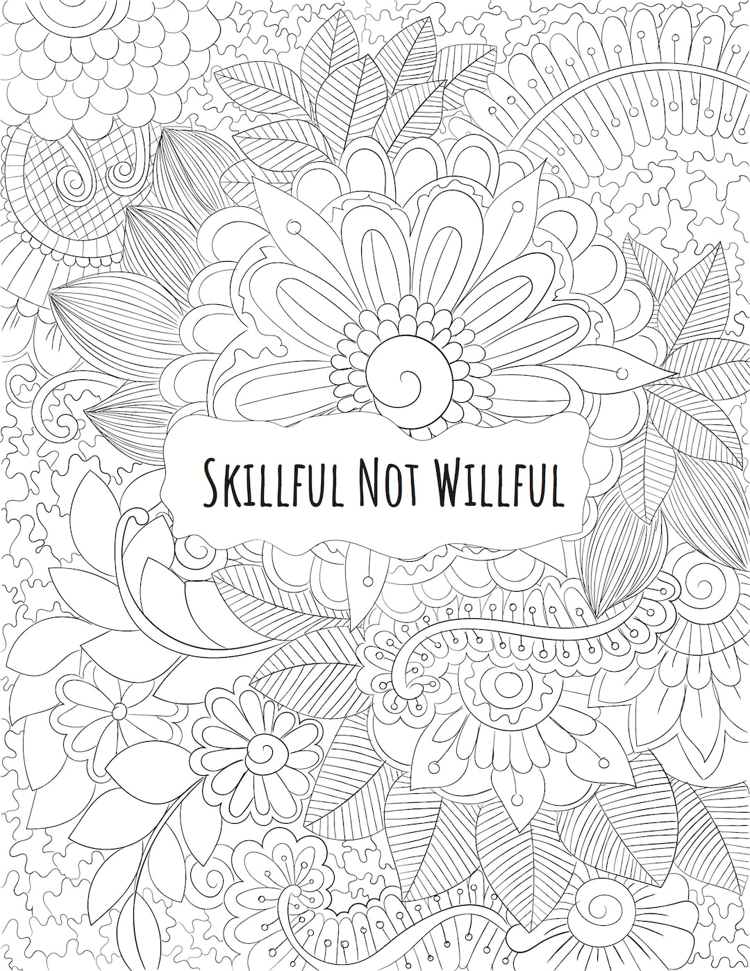 Skillful Not Willful (DBT) Coloring Page - Etsy