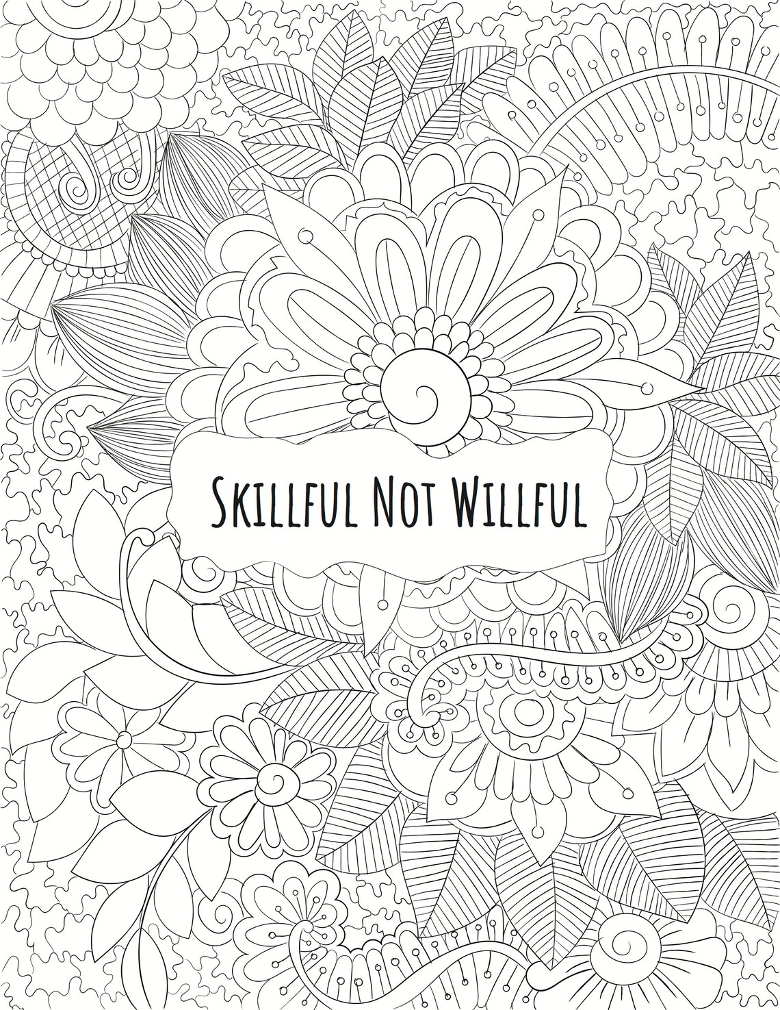 Skillful Not Willful DBT Coloring Page | Etsy Canada
