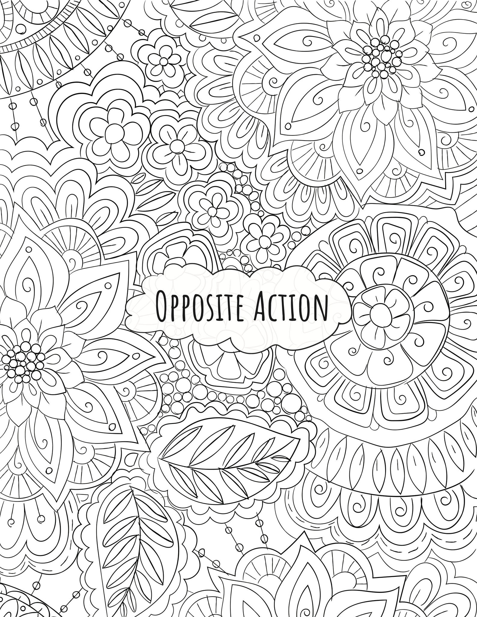 Opposite Action DBT Coloring Page - Etsy España
