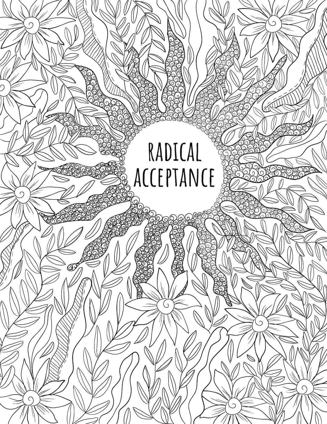 Radical Acceptance Coloring Page - Etsy