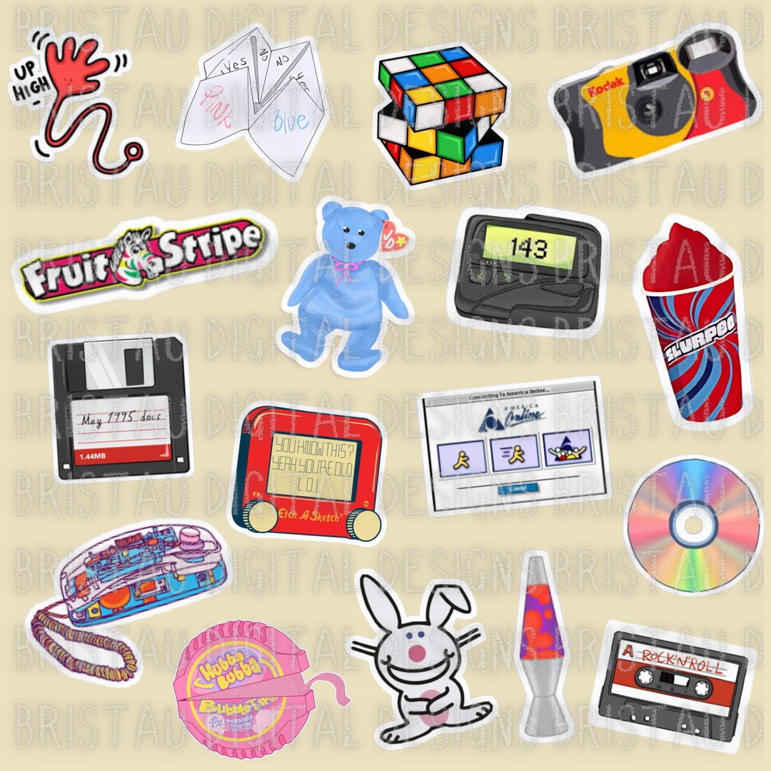 90s Nostalgia Seamless Pattern: Retro PNG (digital Download) - Etsy