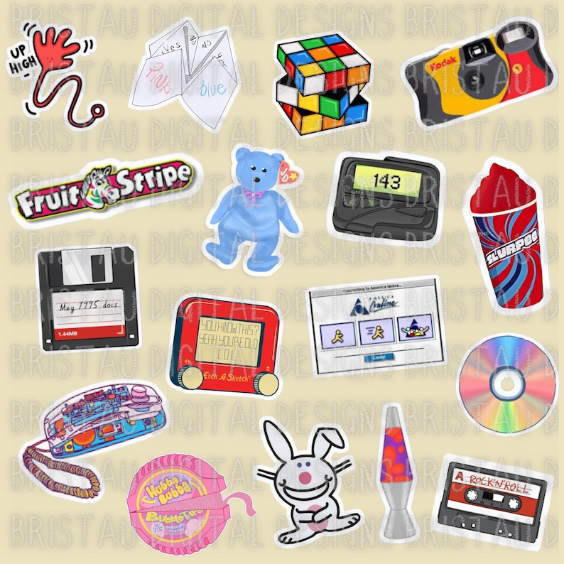 90s Nostalgia Seamless Pattern: Retro PNG (digital Download) - Etsy