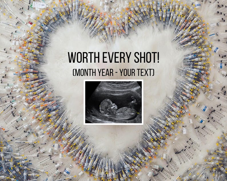 Editable Pregnancy Announcement - IVF - Shots Heart -digital Template ...