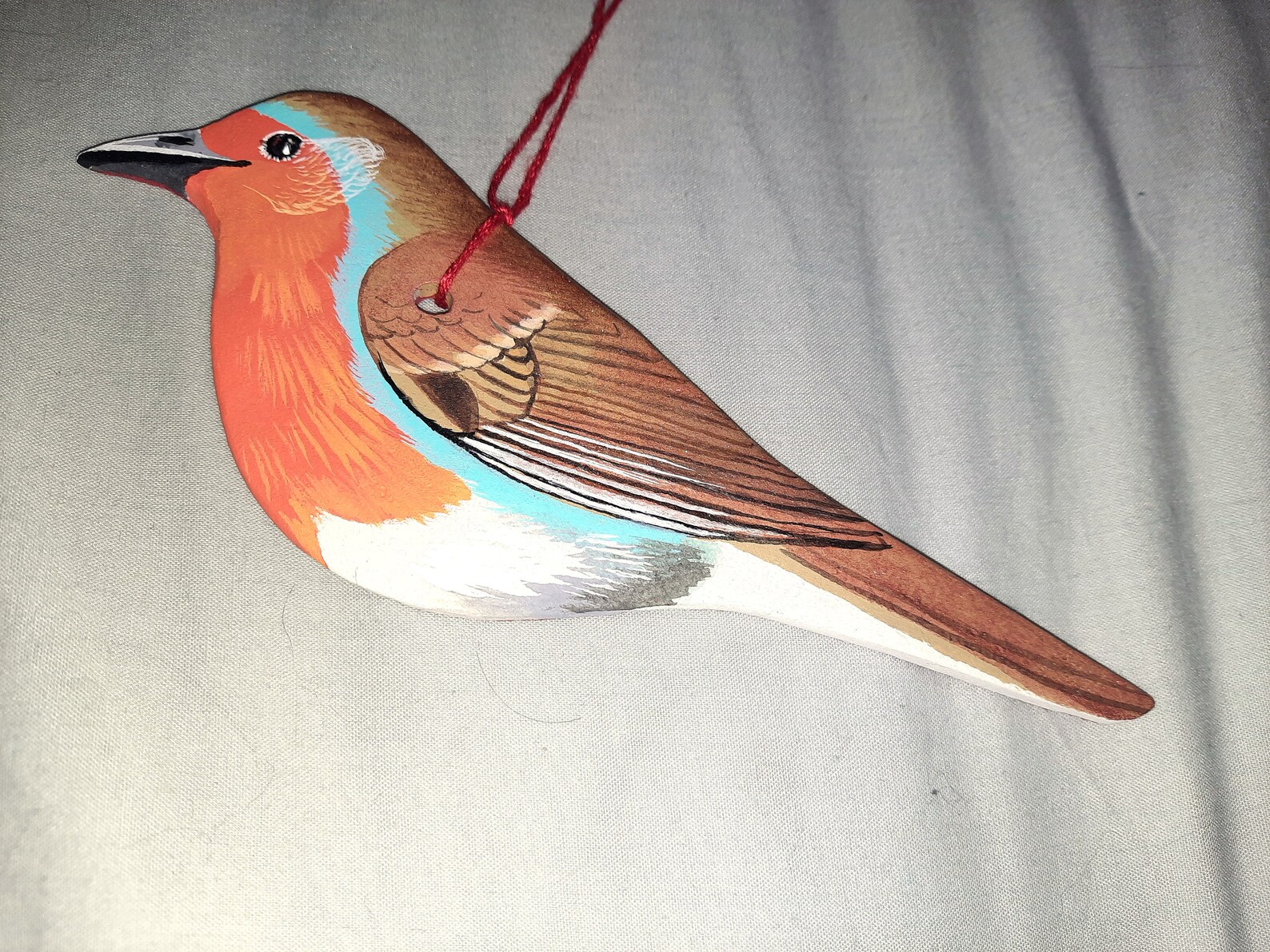 Ceramic robin hanging Christmas ornament | Etsy