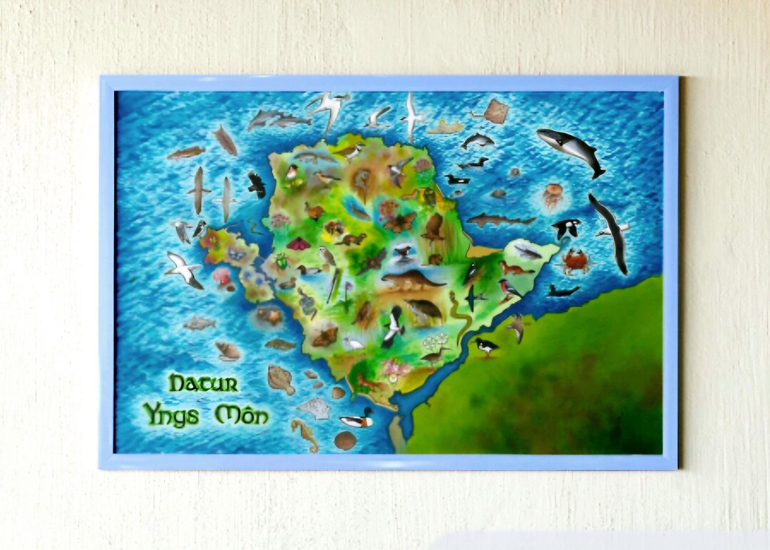 Anglesey Nature Illustrated A3 Map Poster - Etsy