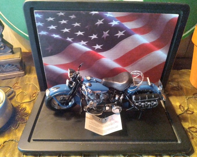 Franklin Mint Harley Davidson 1948 Panhead Blue Motorcycle Bike 1:10 ...