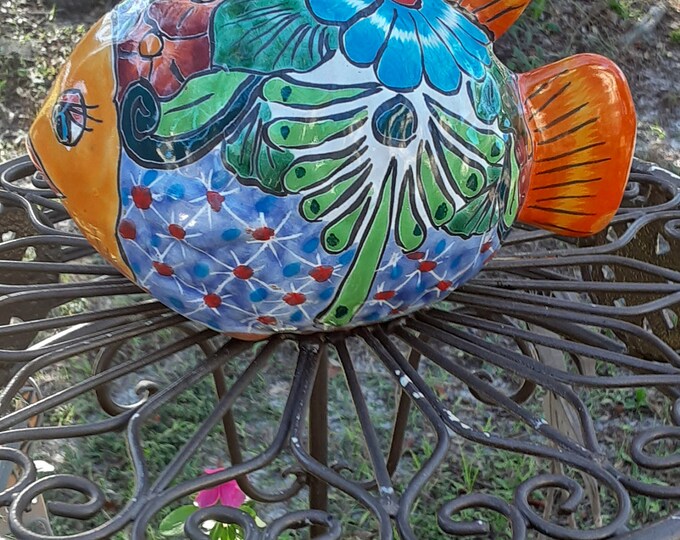 Vintage Talavera Fish Puffer Fish Talavera Made in Mexico Signed ...