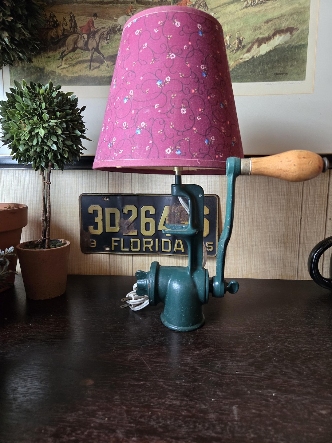 Unique One-of-a-kind Meat Grinder Lamp Vintage Meat Grinder Lighting ...