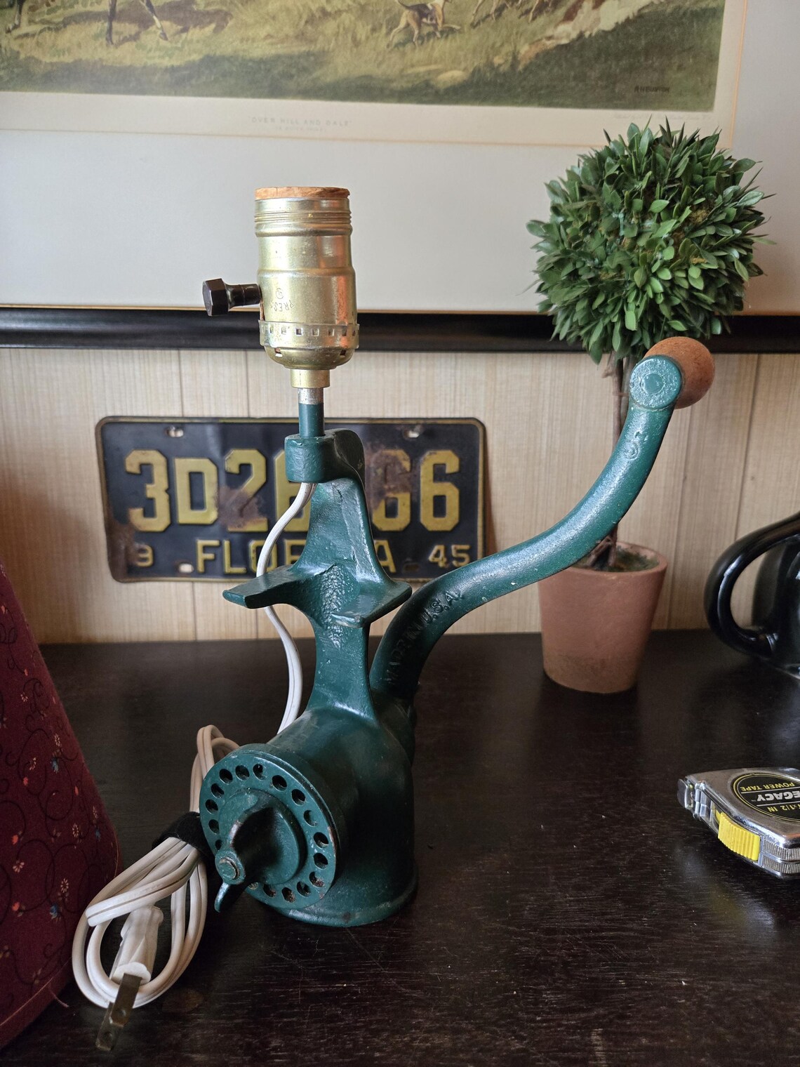 Unique One-of-a-kind Meat Grinder Lamp Vintage Meat Grinder Lighting ...