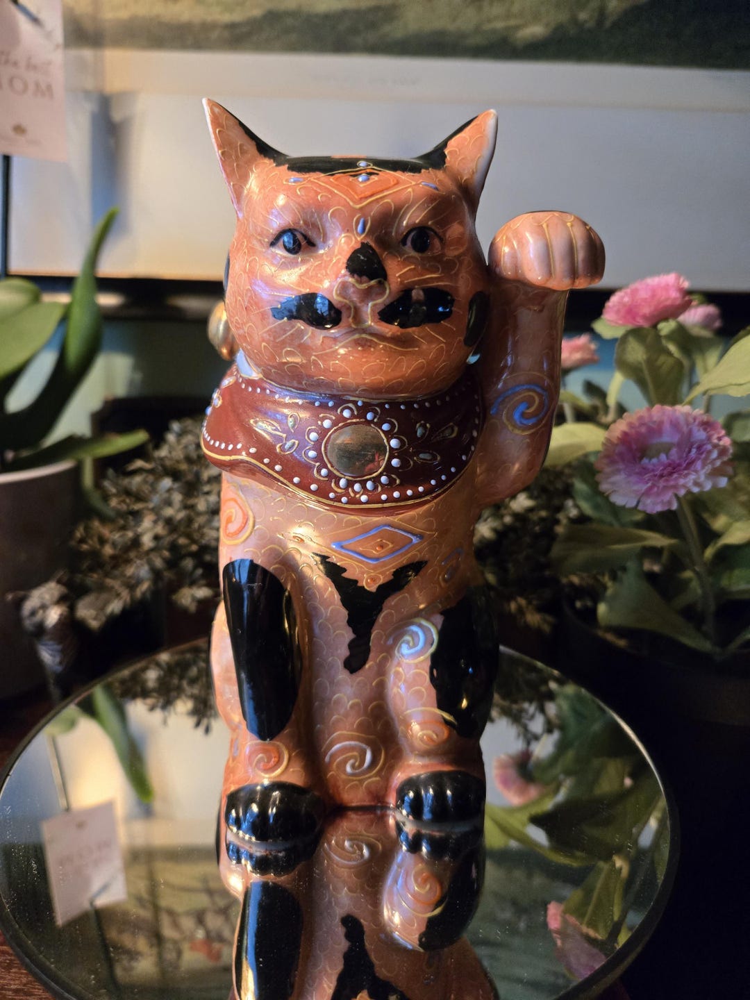 Vintage Maneki Neko Lucky Cat Andrea by Sadek Ceramics Fine Art Cat ...