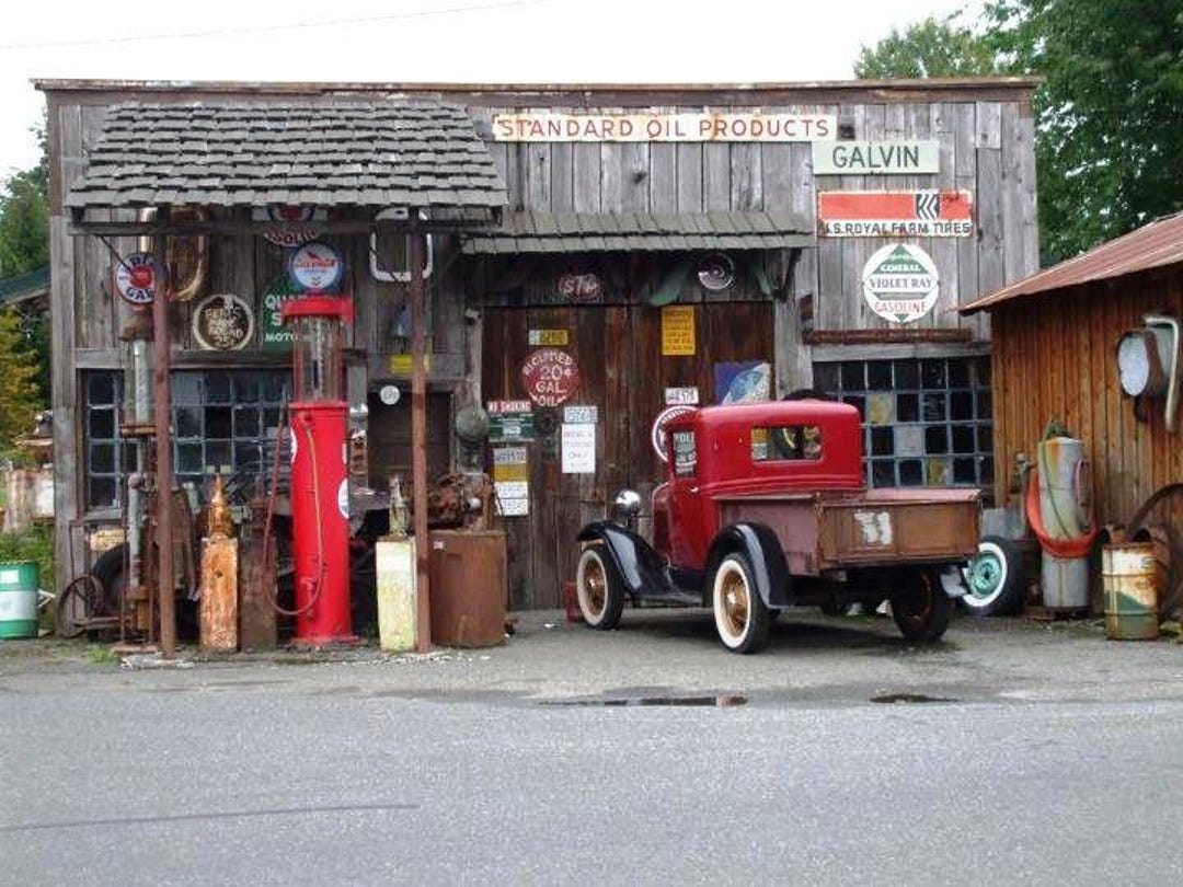 Vintage Gas Station Wall Art Print: Southwestern Decor (20x14 Inch ...