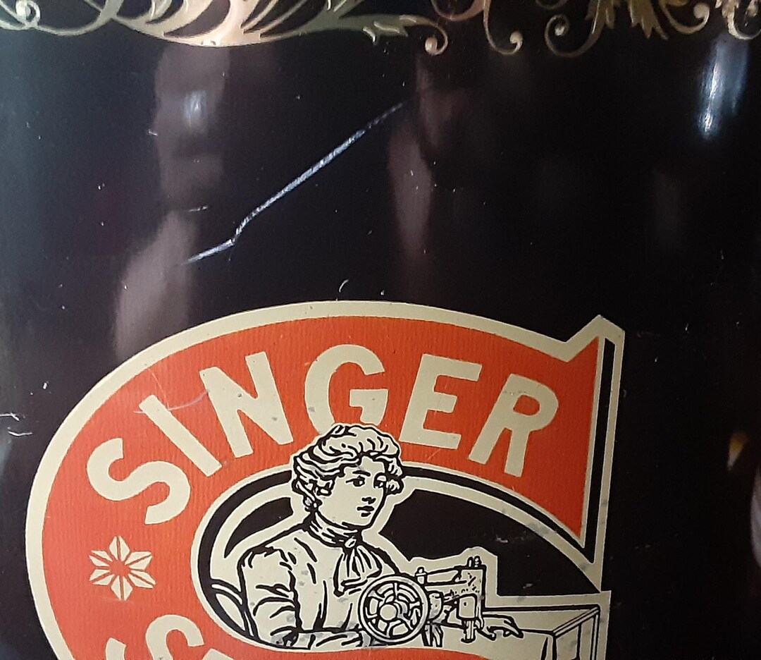 Vintage Singer Sewing Machine Co. Wastebasket Vintage Advertising ...