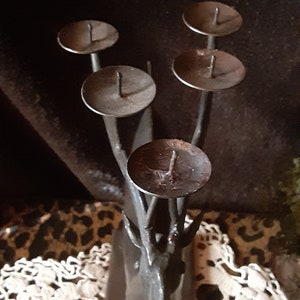 Vintage Rusty Metal Reindeer Candelabra Holds {5} Candles Metal Art ...