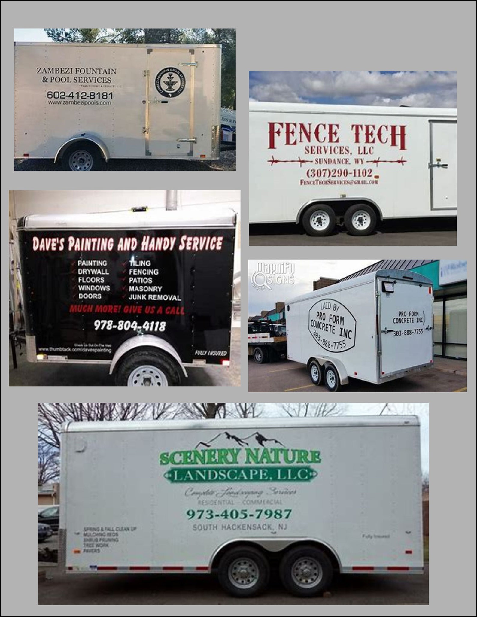 Custom Trailer Vinyl Lettering Business Graphics | Etsy