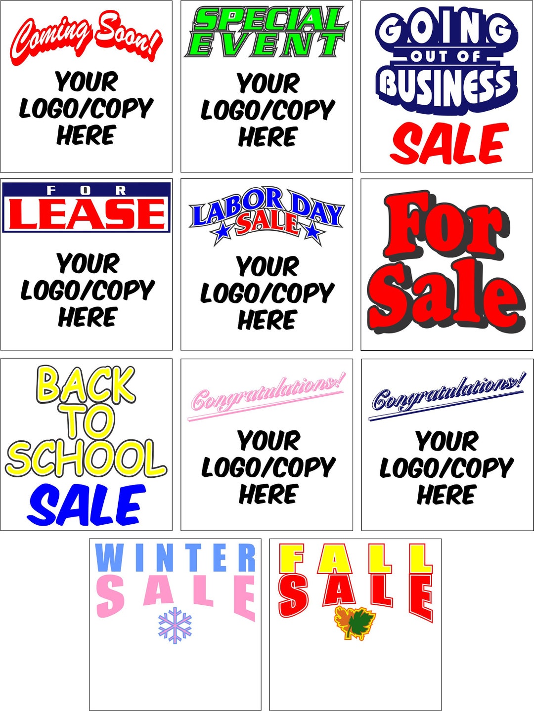 Static Cling Window Sign - Advertising - 24' X 24" - Etsy
