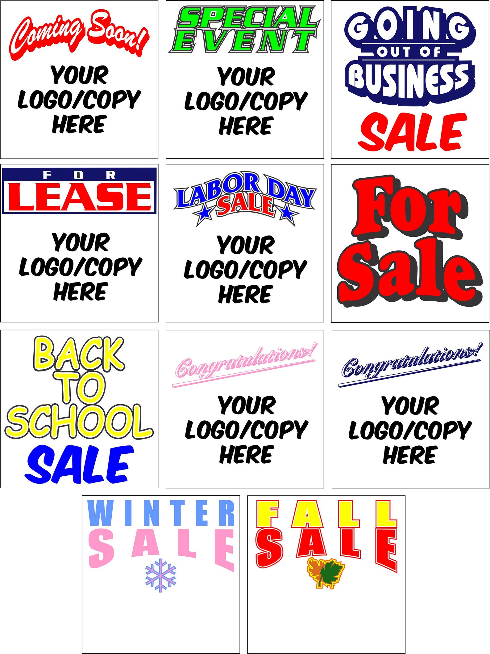 Static Cling Window Sign - Advertising - 24' X 24" - Etsy