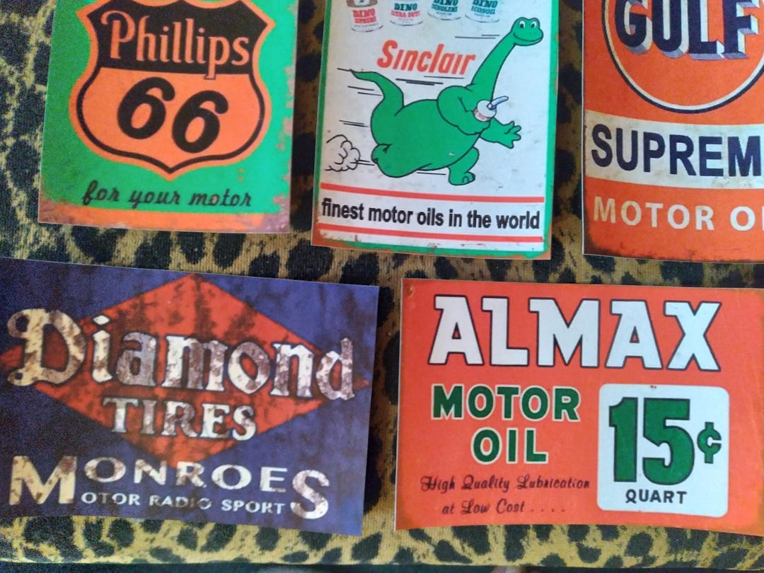 Vintage Gas/oil Decals - Diamond Tires - Sinclair - Almax - Sunoco ...