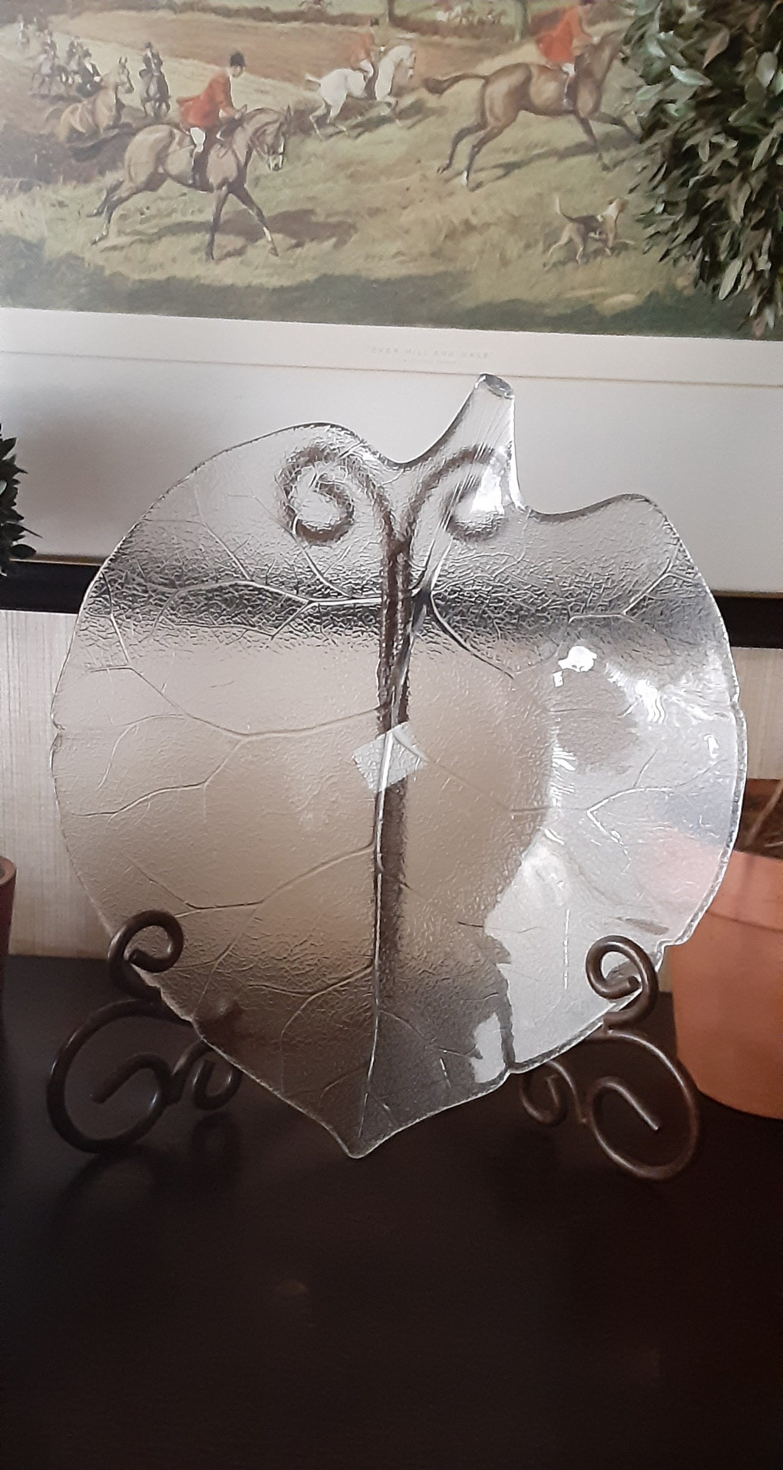Vintage French Clear Glass Leaf Bowl: Aspen Design Centerpiece - Etsy