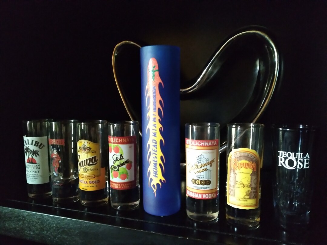 Shooter Shot Glasses - Collectibles - Malibu- Sauza - Beefeater ...