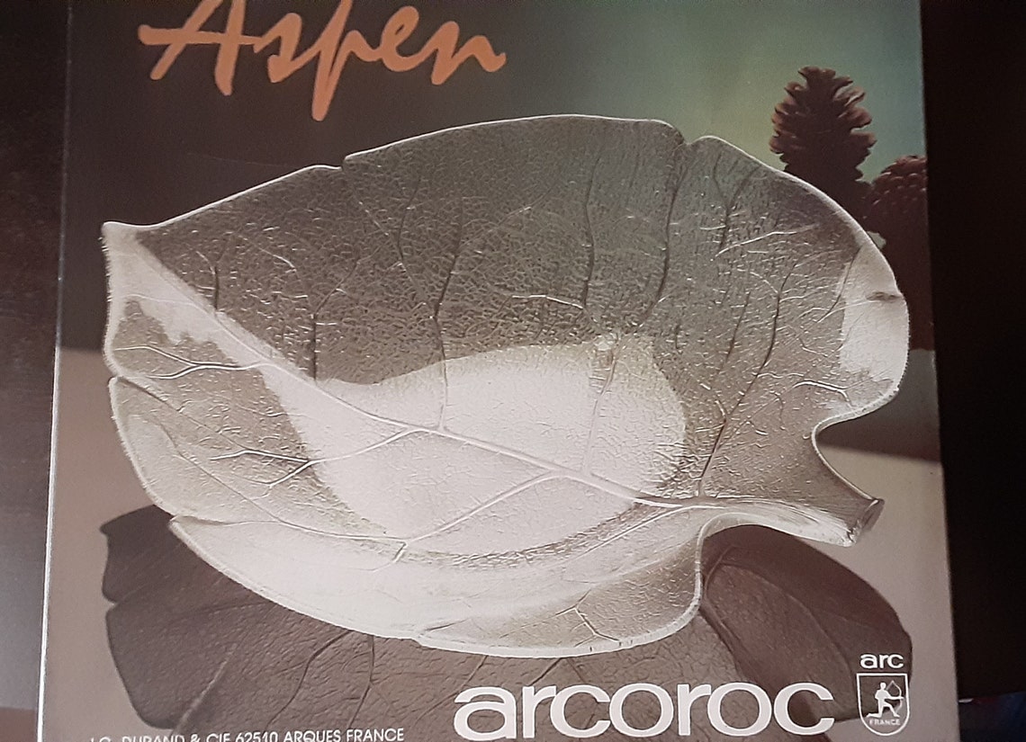 Vintage French Clear Glass Leaf Bowl: Aspen Design Centerpiece - Etsy