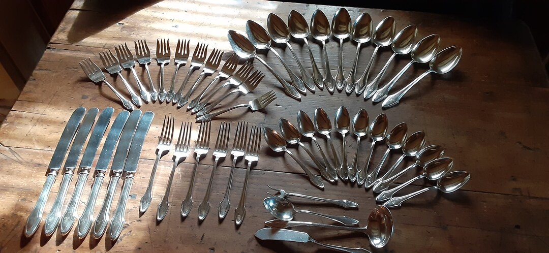 Antique Silverplate Flatware Set {51} Pieces Alvin Patent Molly Stark ...