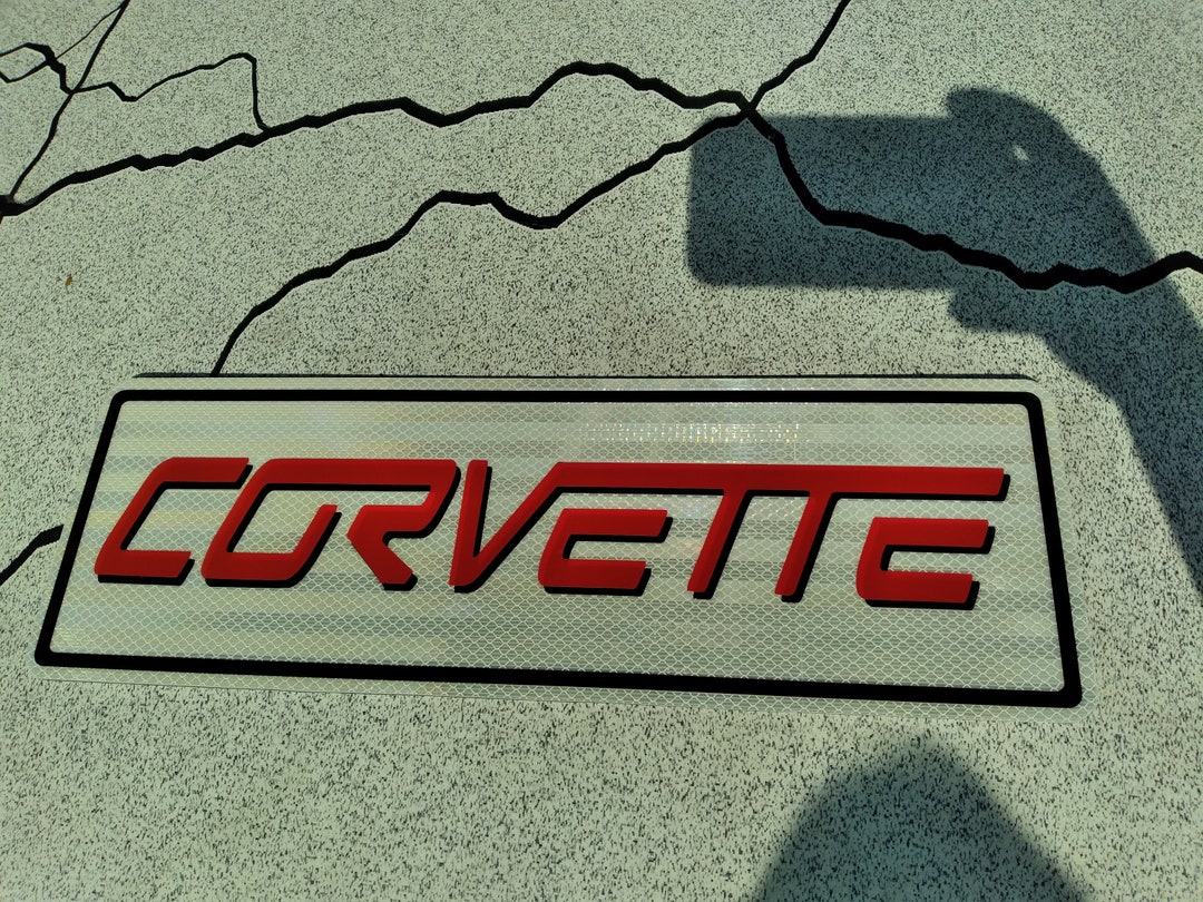 Corvette Reflective Sign - Garage - Mancave - Home - Office - Etsy