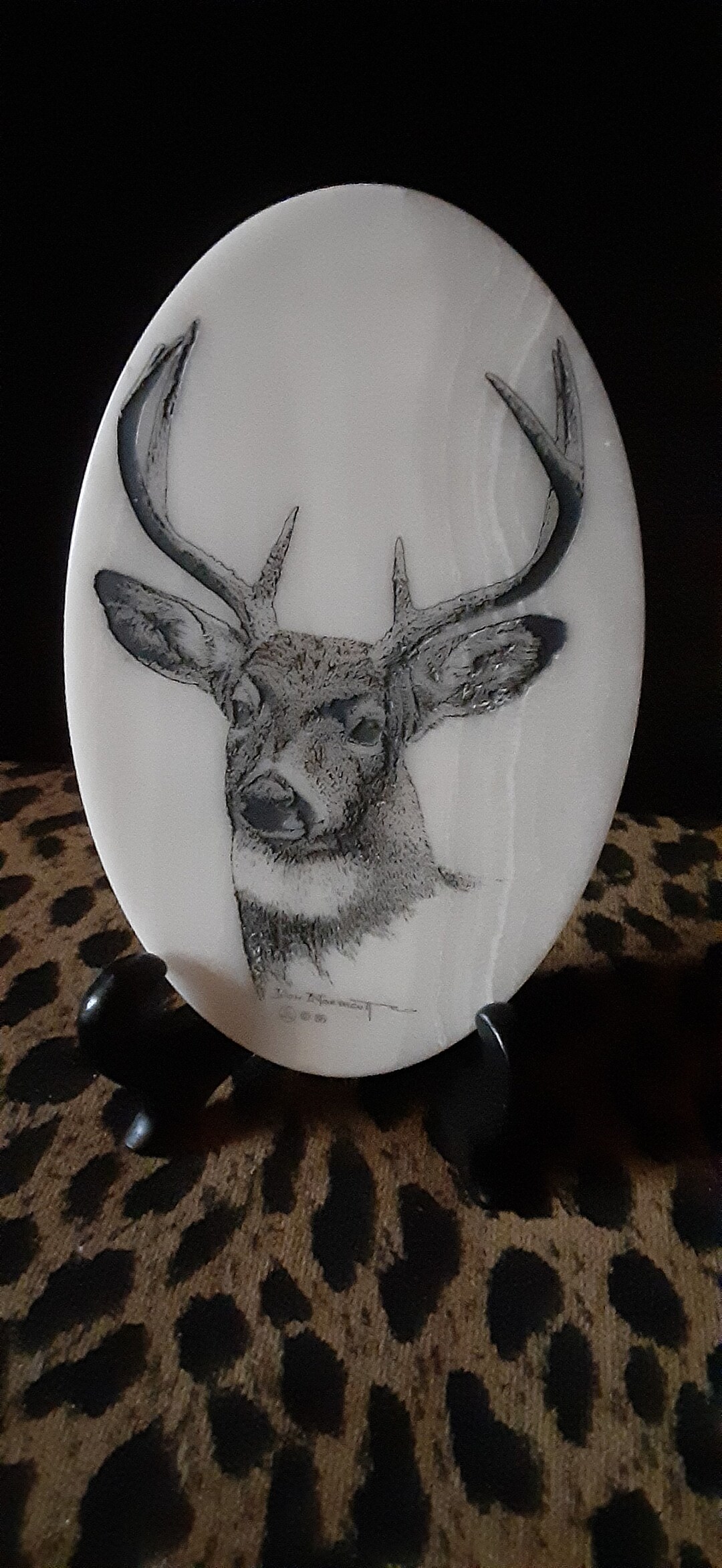 1986 Etching of Deer by Artist Don Northcutt Tennessee Wildlife Carving ...