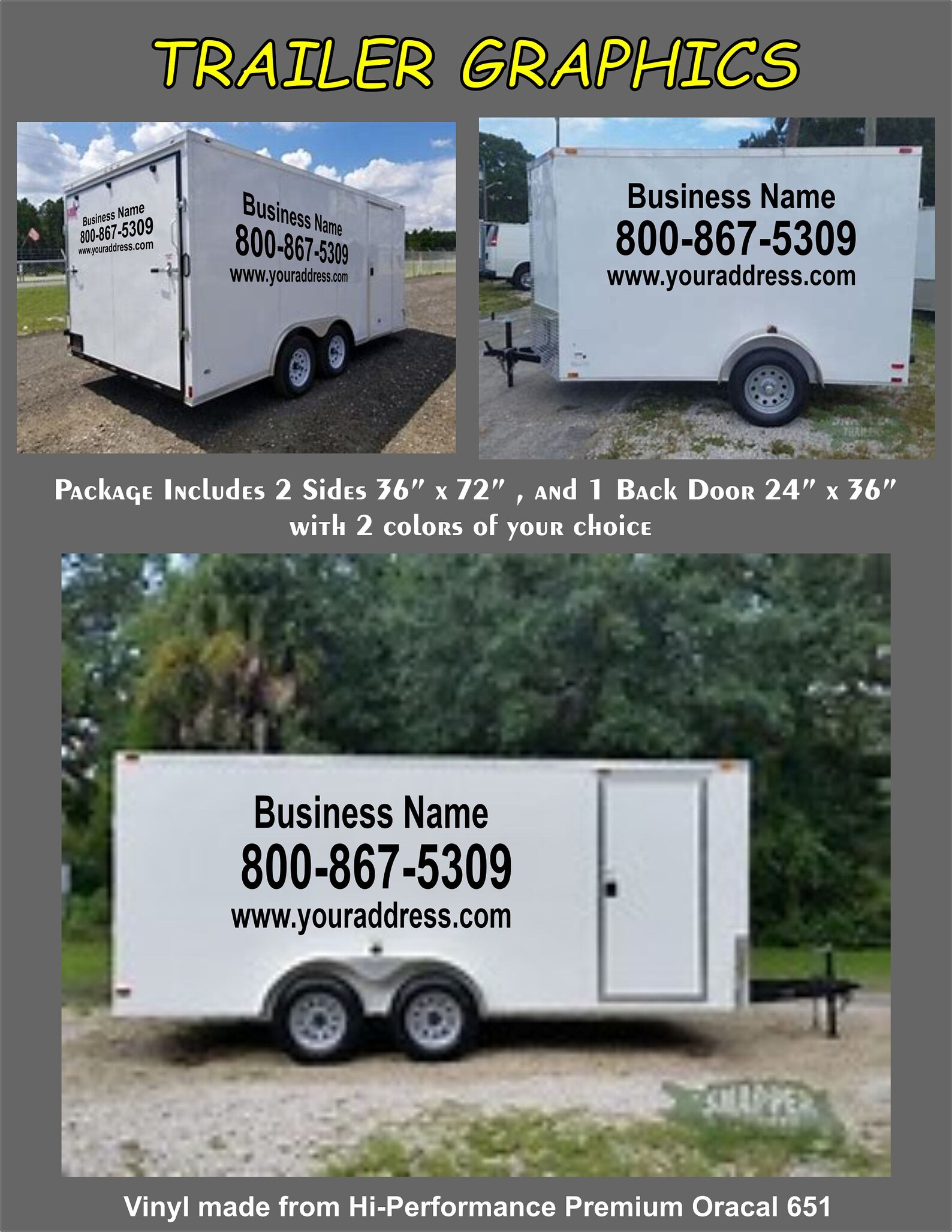 Custom Trailer Vinyl Lettering - Business Graphics- Advertising ...
