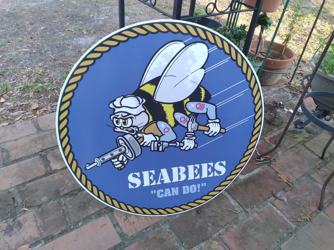 Navy "seabees" Custom Sign - 22 Inch' - Garage - Mancave - Office - Etsy