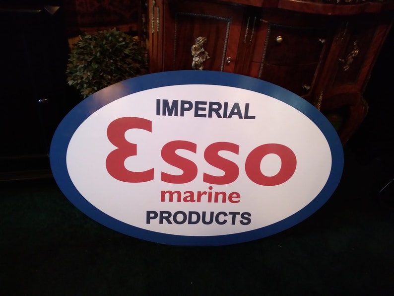 Vintage esso Repro Sign Vintage Sign Esso Marine | Etsy
