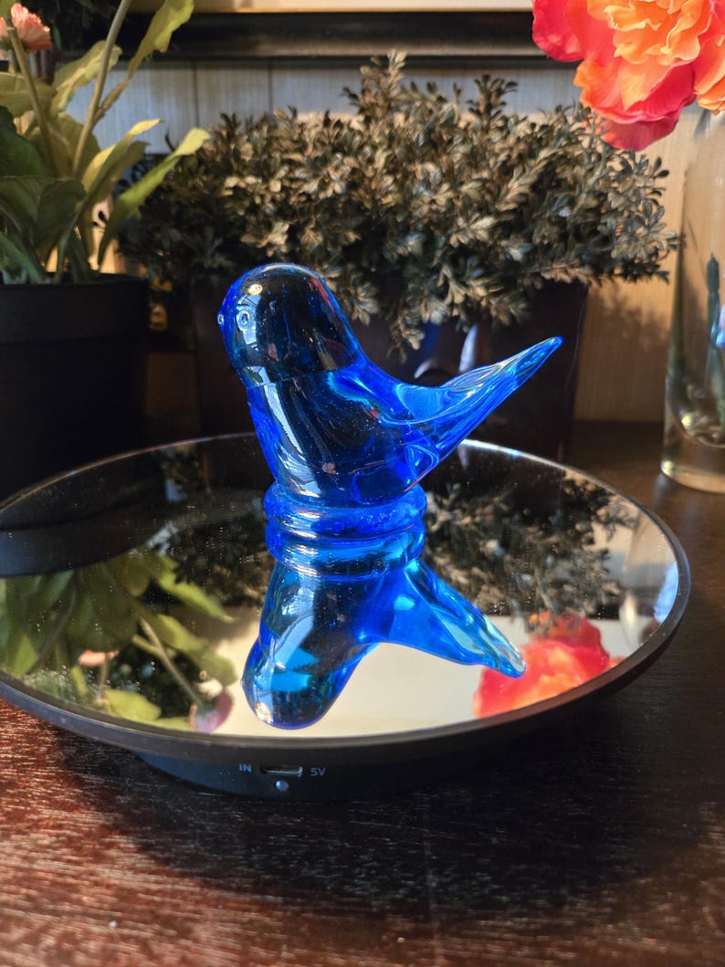 Bluebird of Happiness Vintage Made in USA Blown Glass Blue Bird Art ...
