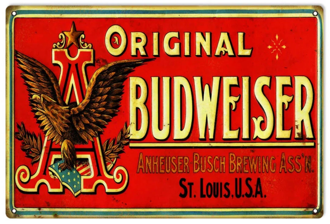 Vintage Budweiser Repro Sign - Mancave - Garage - Restaurant - Game ...