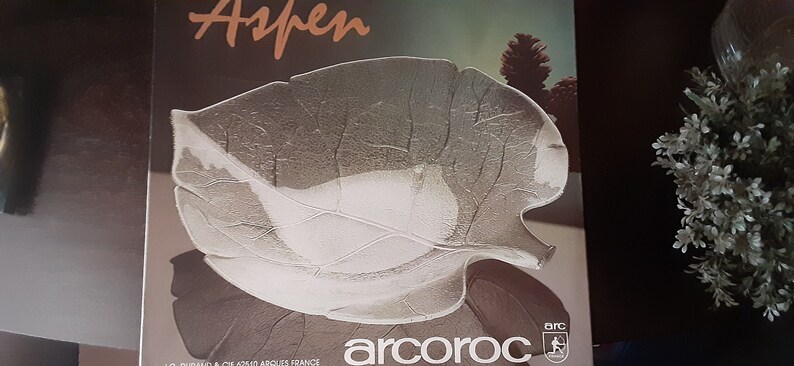 Vintage French Clear Glass Leaf Bowl: Aspen Design Centerpiece - Etsy