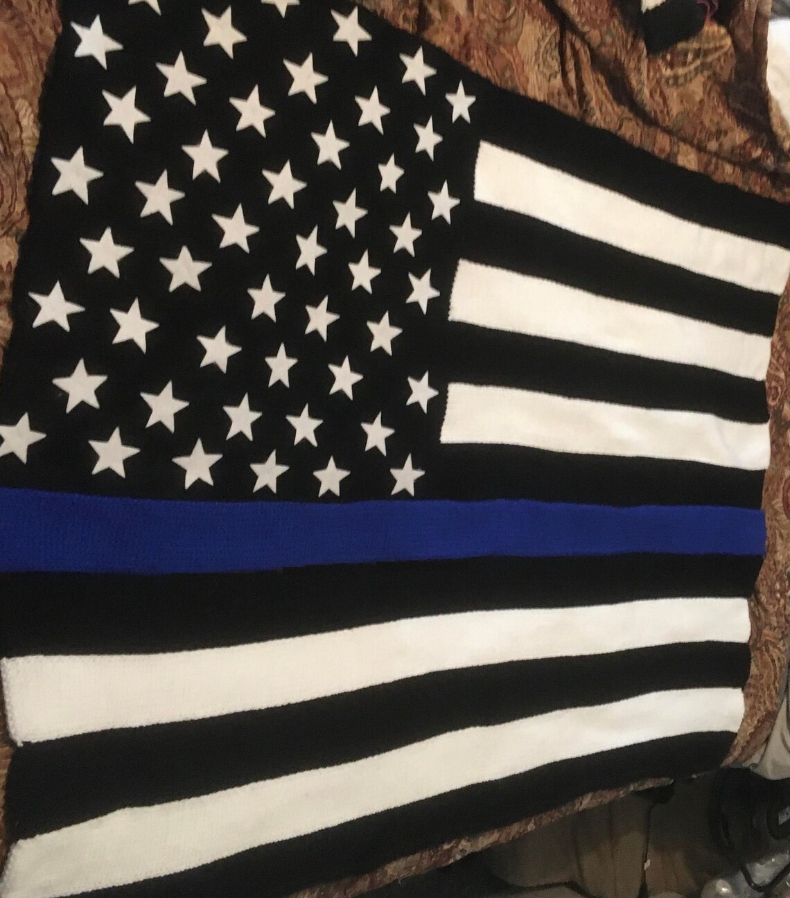 Flag Pattern Circular Knitting Machine Pattern Blanket Flag - Etsy