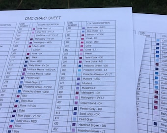 Diamond Painting Dmc Color Chart DMC Colors Char for Diamond Painting ...