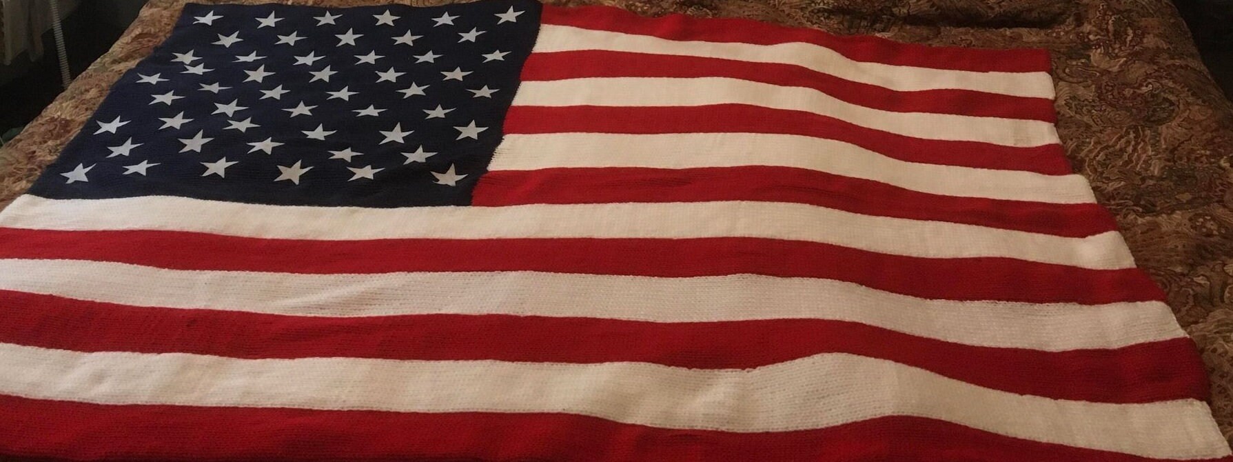 Flag Pattern Circular Knitting Machine Pattern Blanket Flag - Etsy