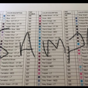 Dmc Chart Pdf File for Printing - Etsy