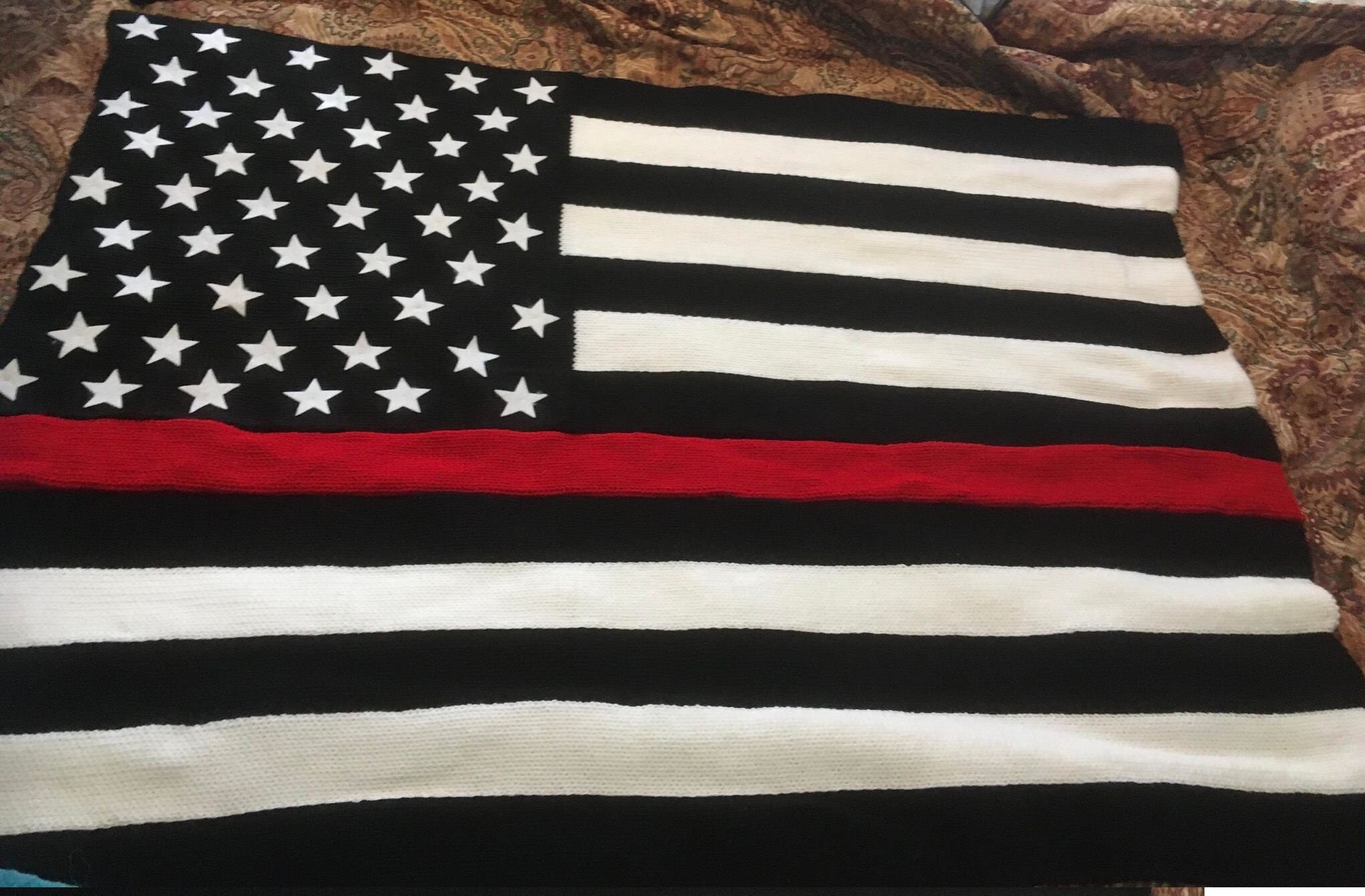 Flag Pattern Circular Knitting Machine Pattern Blanket Flag - Etsy