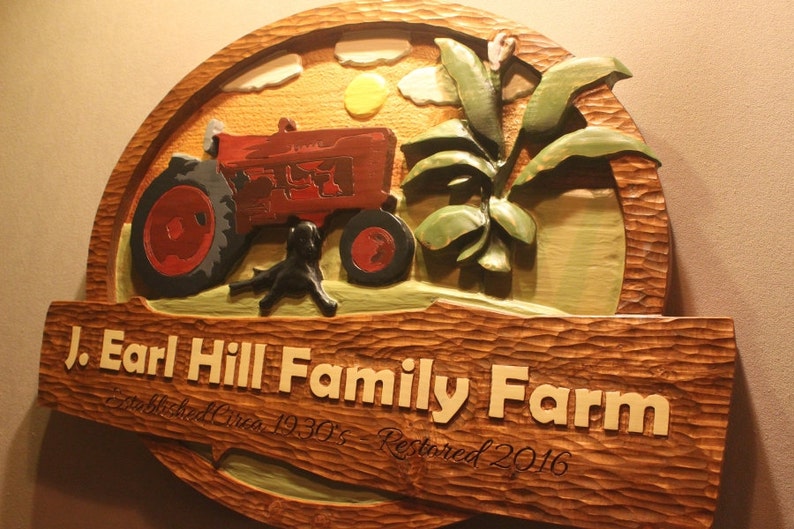 CUSTOM FARM SIGN Tractor Signs Family Name Signs Hand Carved Signs ...